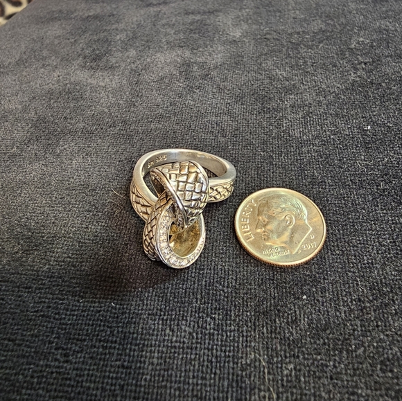 Effy | Jewelry | Vintage Effy Sterling Silver Diamond Knot Ring Sz 7 ...